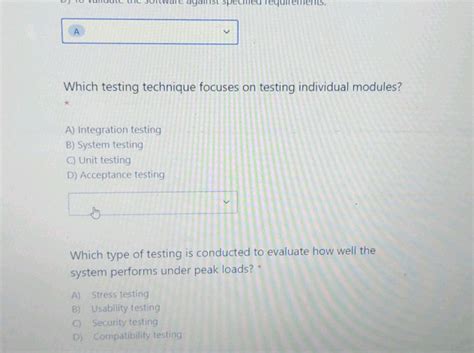 A Which Testing Technique Focuses On Testing StudyX
