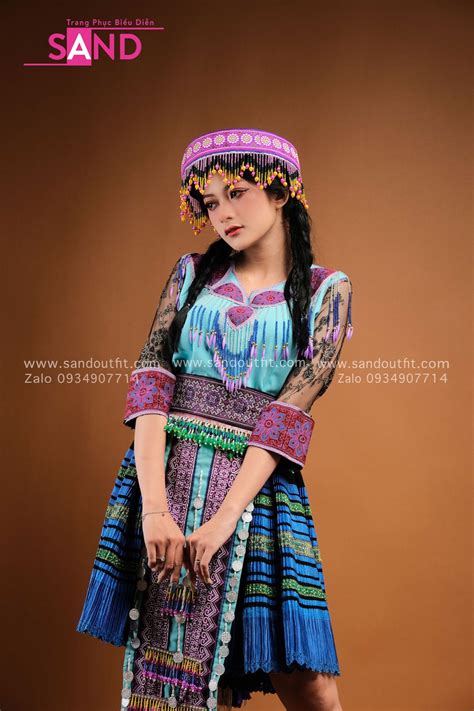 Trang Phục Dân Tộc H Mông Nữ Xanh Sand Outfit