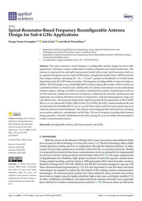 pdf spiral resonator based frequency reconfigurable antenna design