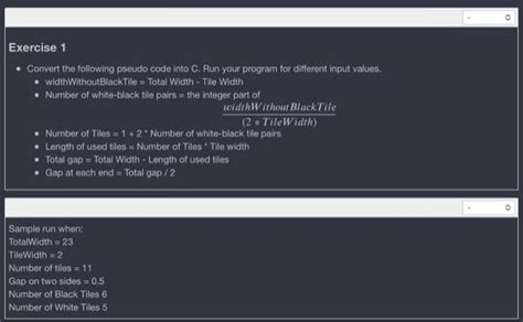 Solved Exercise 1 Convert The Following Pseudo Code Into