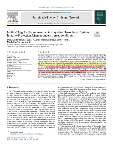 2021 Methodology For The Improvements In Synchrophasor Based System