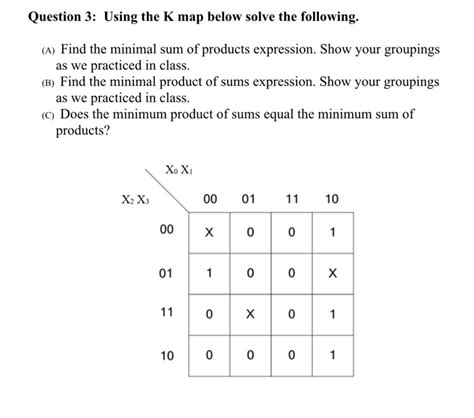 solved question 3 using the k map below solve the