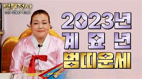 성남점집띠별운세 2023년 계묘년 범띠 운세 Youtube