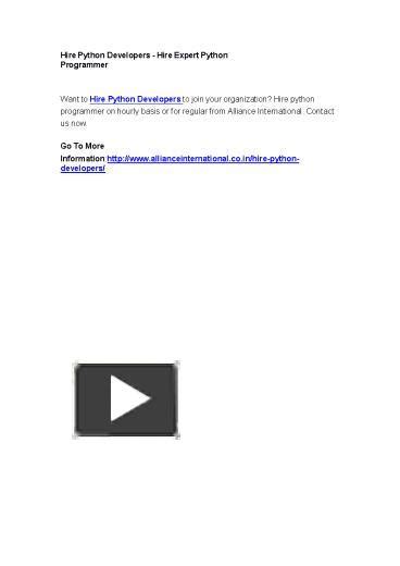Ppt Hire Python Developers Hire Expert Python Programmer Powerpoint