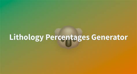 Dawsondlithology Percentages Generator At Main