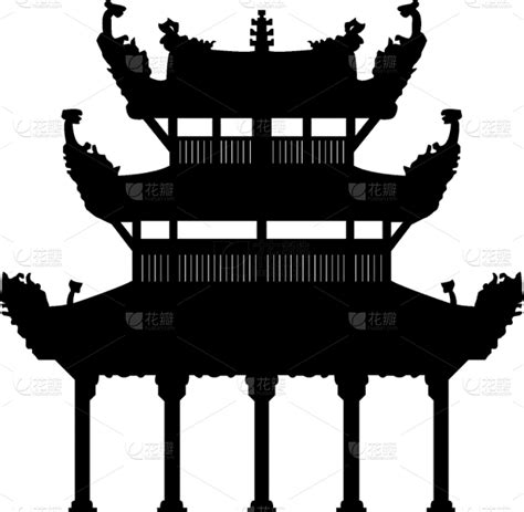 越南 寺庙 远古的 旅途 传统 建筑业 复古 剪影