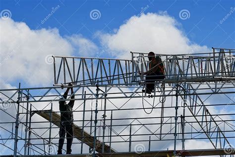 Assembly Of Scaffolding Editorial Photo Image Of Dangerous 259429026