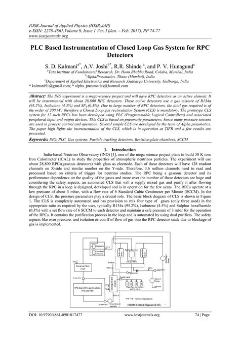 Plc Based Instrumentation Of Closed Loop Gas System For Rpc Detectors Pdf