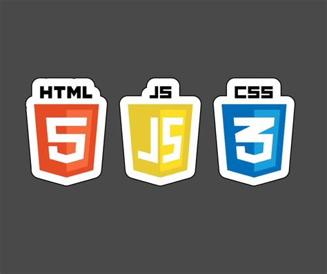 Html Css Js Sticker Logo Laptop Tablet Phone Coder Pack Vinyl Waterproof Tech Coder