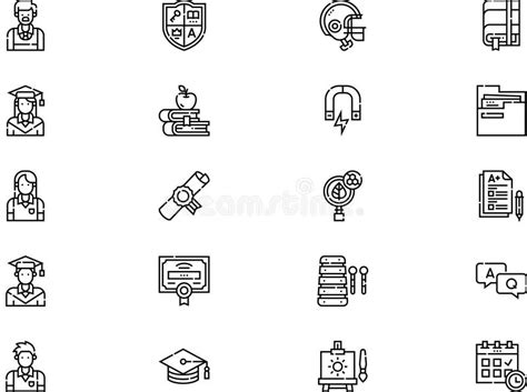 Academy Icons Collection Is A Vector Illustration With Editable Stroke Stock Vector