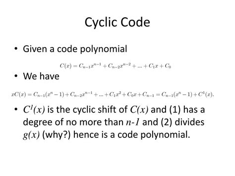 Ppt Cyclic Codes Powerpoint Presentation Free Download Id314590
