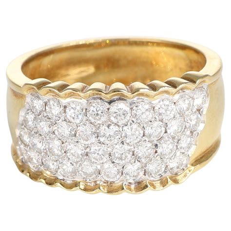 Yellow Gold Diamond Dazzling Pavé Vintage Ring 150 Carats For Sale At