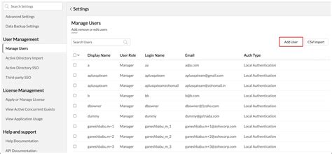 User Management Zoho Analytics On Premise