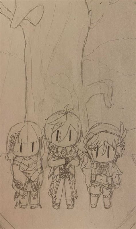 Three Chibi Archons Genshin Impact