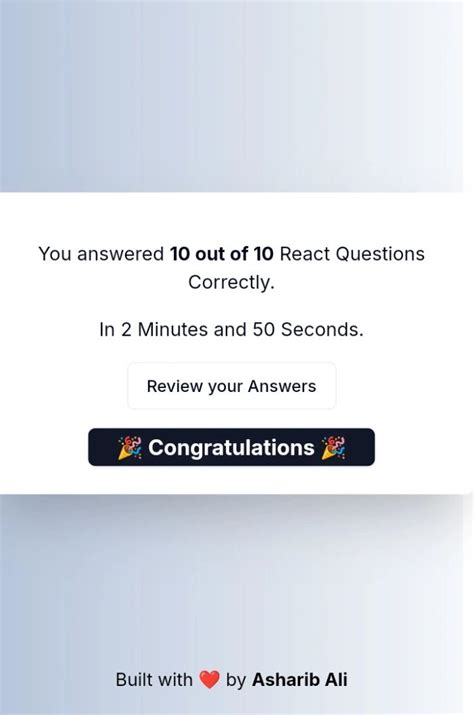 Finished 1010 In Html Css Javascript And Nextjs Quiz Subra Ansari Posted On The Topic