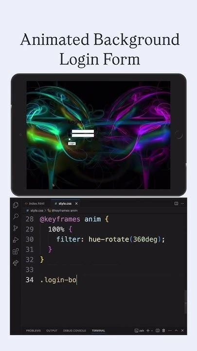 Animatied Background Login Form Webdevelopment Codinglife