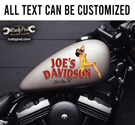 Personalized Pin Up Girl Motorcycle Gas Tank Decal 11820 Rustypod Store