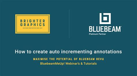 how to create auto incrementing annotations in bluebeam revu by brighter graphics youtube