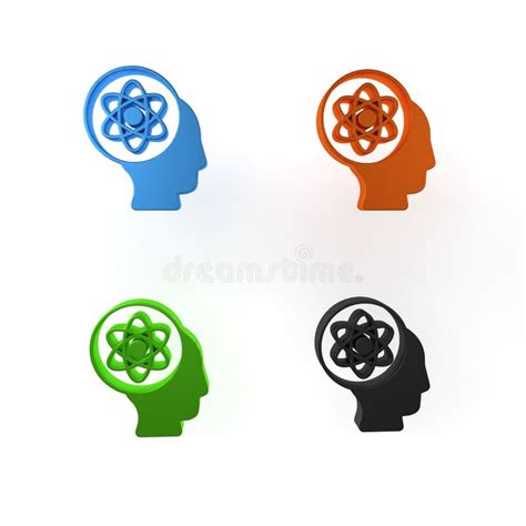 Colorful Atom Icon Isolated On White Background Symbol Of Science Education Nuclear Physics