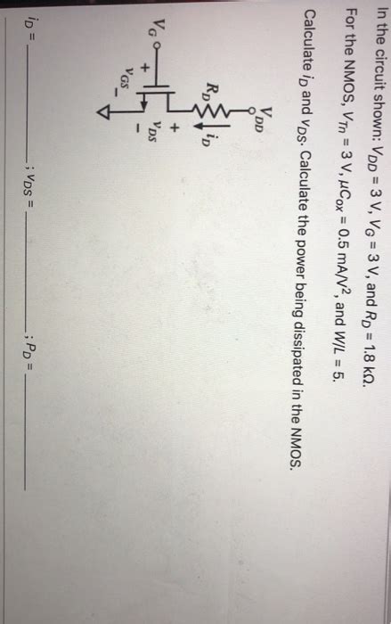 Solved In The Circuit Shown Vpp 10 V Vg 3 V Rd 6 8