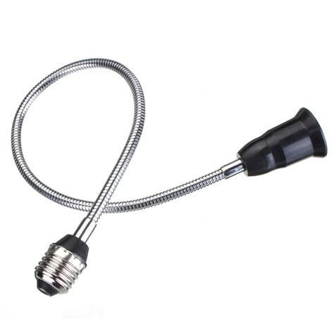 Jiguoor20 30 40 60cm Length E27 To E27 Black Flexible Extend Extension Adapter Socket Led Light