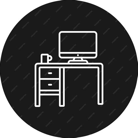Premium Vector Computer Table Vector Icon Can Be Used For Computer