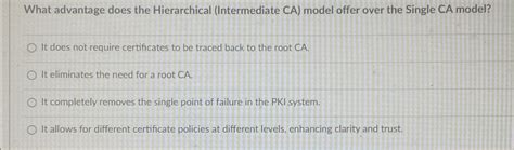Solved What Advantage Does The Hierarchical Intermediate