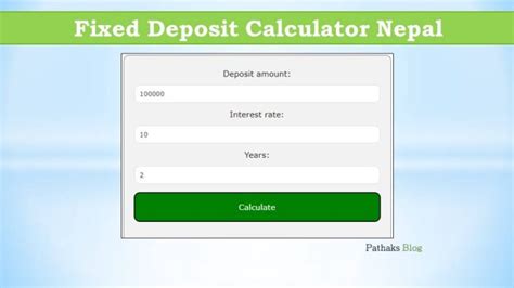 Fixed Deposit Calculator Nepal October 2025