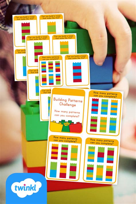 Patterns Activities Prebabe Building Block Challenge Cards Pattern Activities Prebabe