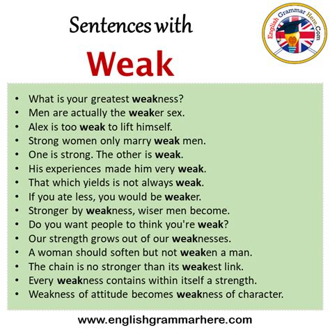 Sentences With Weak Weak In A Sentence In English Sentences For Weak English Grammar Here