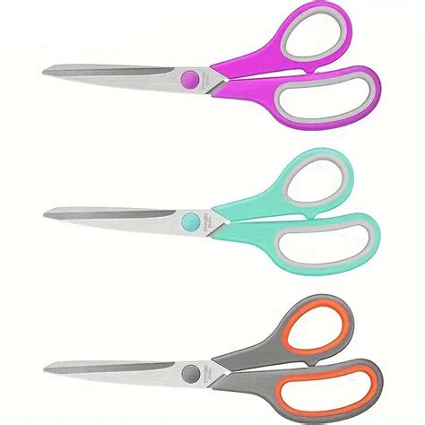 3 Pack 8 Inch Multi Purpose Scissors Set Sharp Stainless Steel With