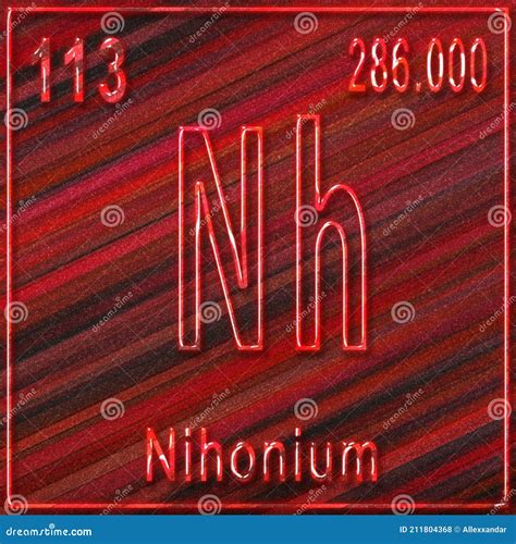 Nihonium Nh Chemical Element Of Periodic Table Isolated On White Background Metallic Symbol Of