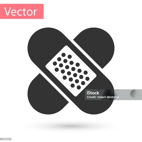 회색 교차 붕대 석고 아이콘 흰색 배경에 고립 의료용 석고 접착성 붕대 유연한 직물 붕대 벡터 일러스트 0명에 대한 스톡 벡터 아트 및 기타 이미지 Istock