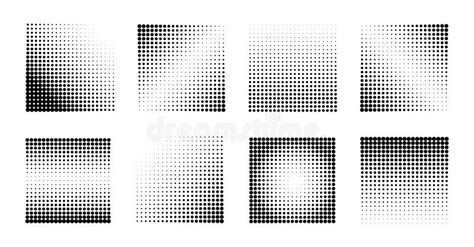 Halftone Effect Dotted Textures Vector Set Of Abstract Monochrome