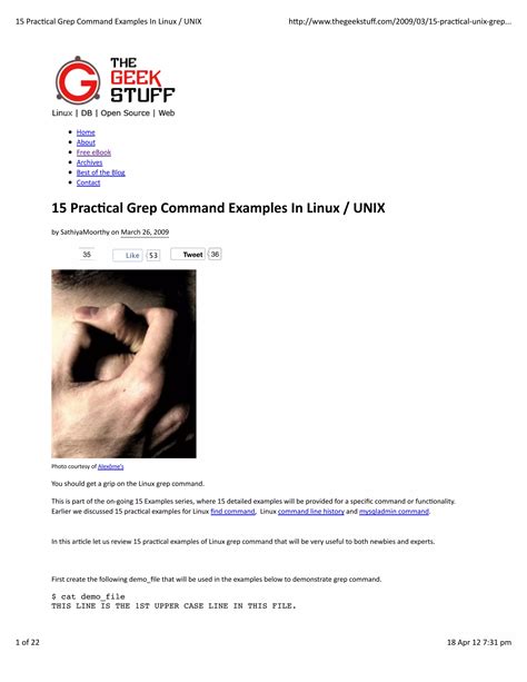 15 Practical Grep Command Examples In Linux Unix Pdf Operating Systems Computer Software