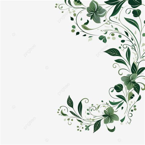 Formas De Esquina Floral Hojas Ilustración De Marco De Borde Png