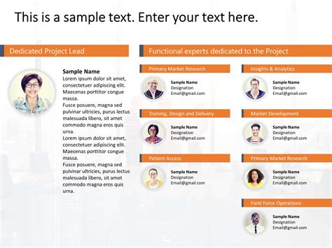 Project Team Organization Chart Powerpoint Template Slideuplift
