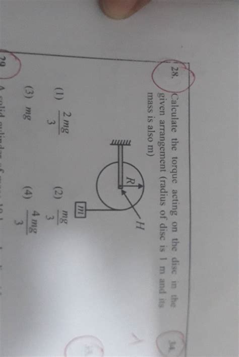 Calculate The Torque Acting On The Disc In The Given Arrangement Radius
