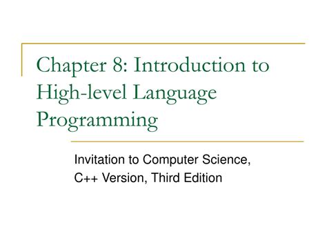 Ppt Introduction To High Level Language Programming Powerpoint