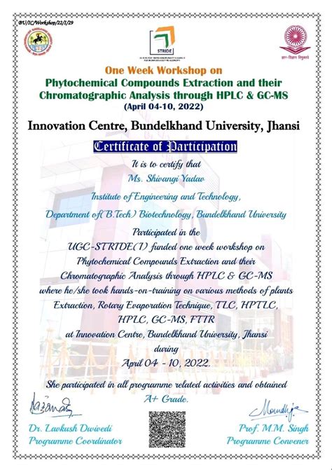 Shivangi Yadav On Linkedin One Week Workshop On Phytochemical
