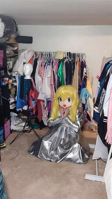 Kigurumi Layered Breathplay Cosplay Shiny Silver Dress Pvc Xhamster