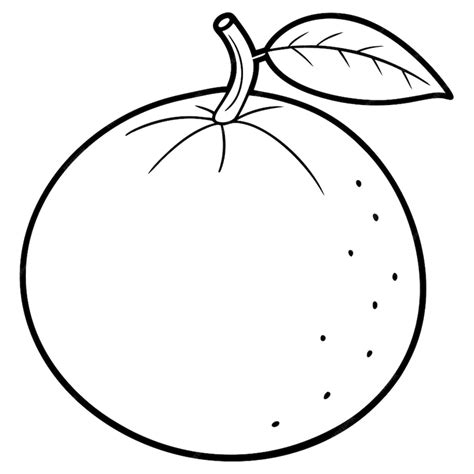 A Coloring Page Of An Food Clementine With No Color Just Black Lines