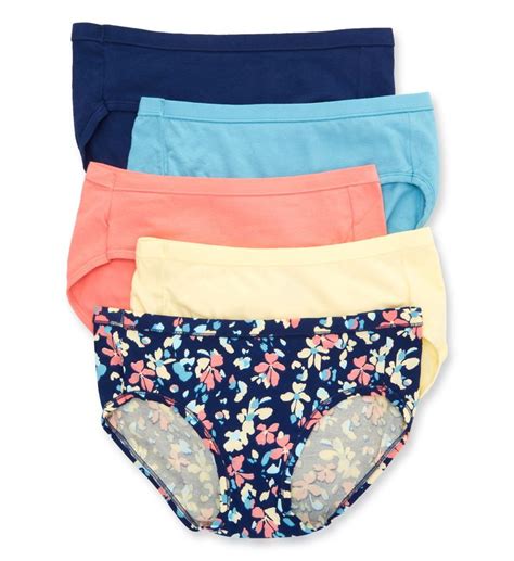 Womens Hanes 41w5cs Cotton Stretch Hipster Panty 5 Pack Cham Pink