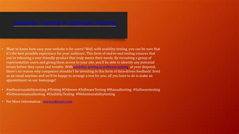 Ppt Usability Testing In Software Testing Powerpoint Presentation