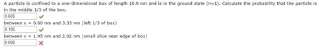 Solved A Particle Is Confined To A One Dimensional Box Of