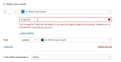 How To Use Reverse Logic With Blank Fields Help Center Typeform