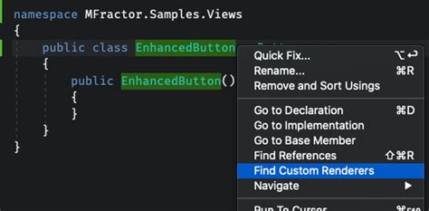 find custom renderers mfractor documentation