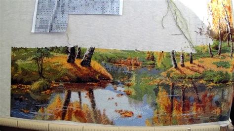 Вышивка крестом Осень из журнала Настуня Youtube