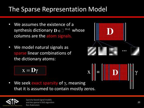 Ppt Sparsity Based Signal Models And The Sparse K Svd Algorithm