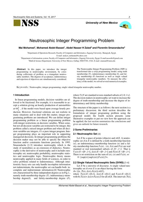 Pdf Neutrosophic Integer Programming Problem